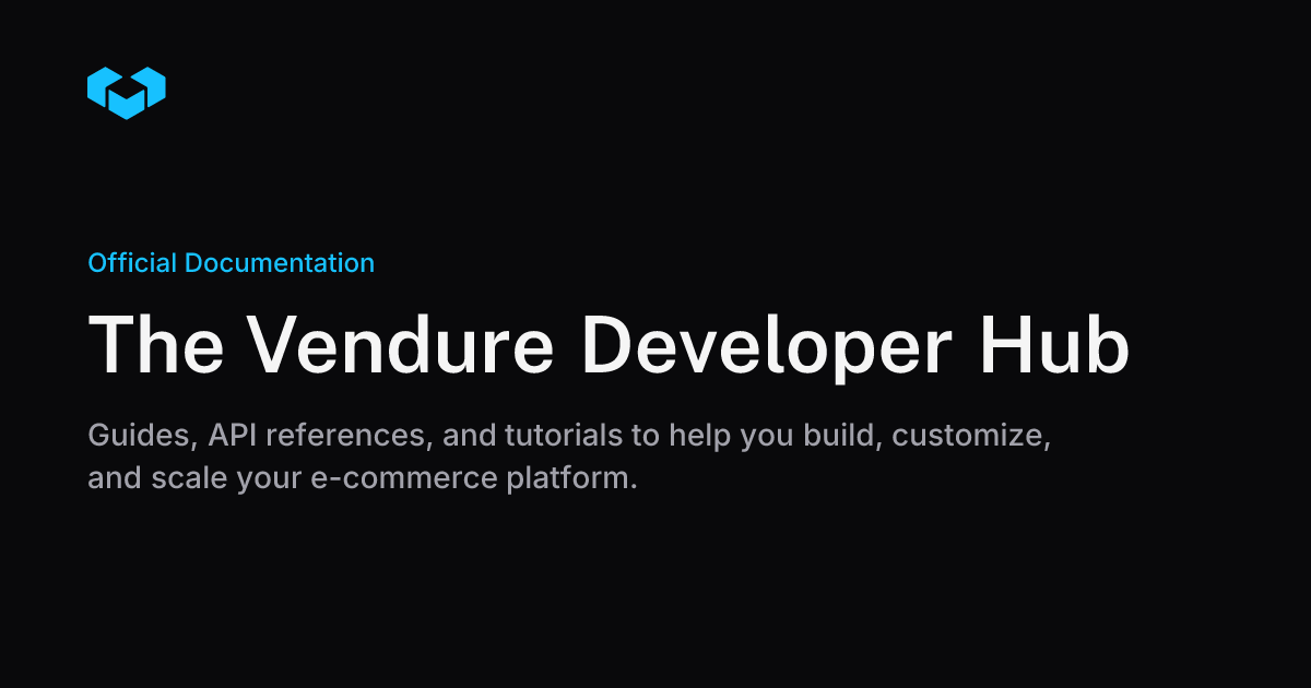 Vendure Developer Hub